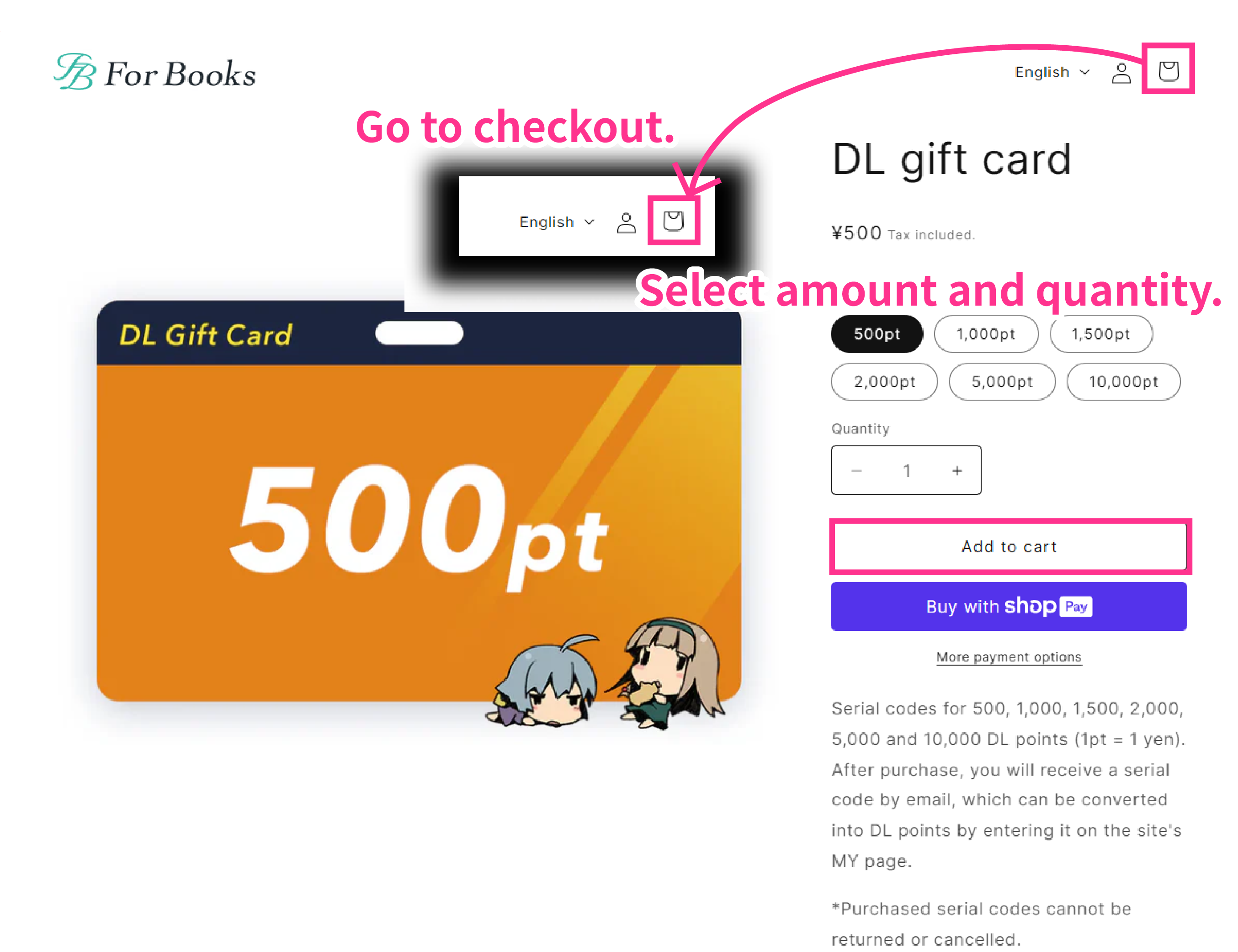 How to buy DLsite points on ForBooks